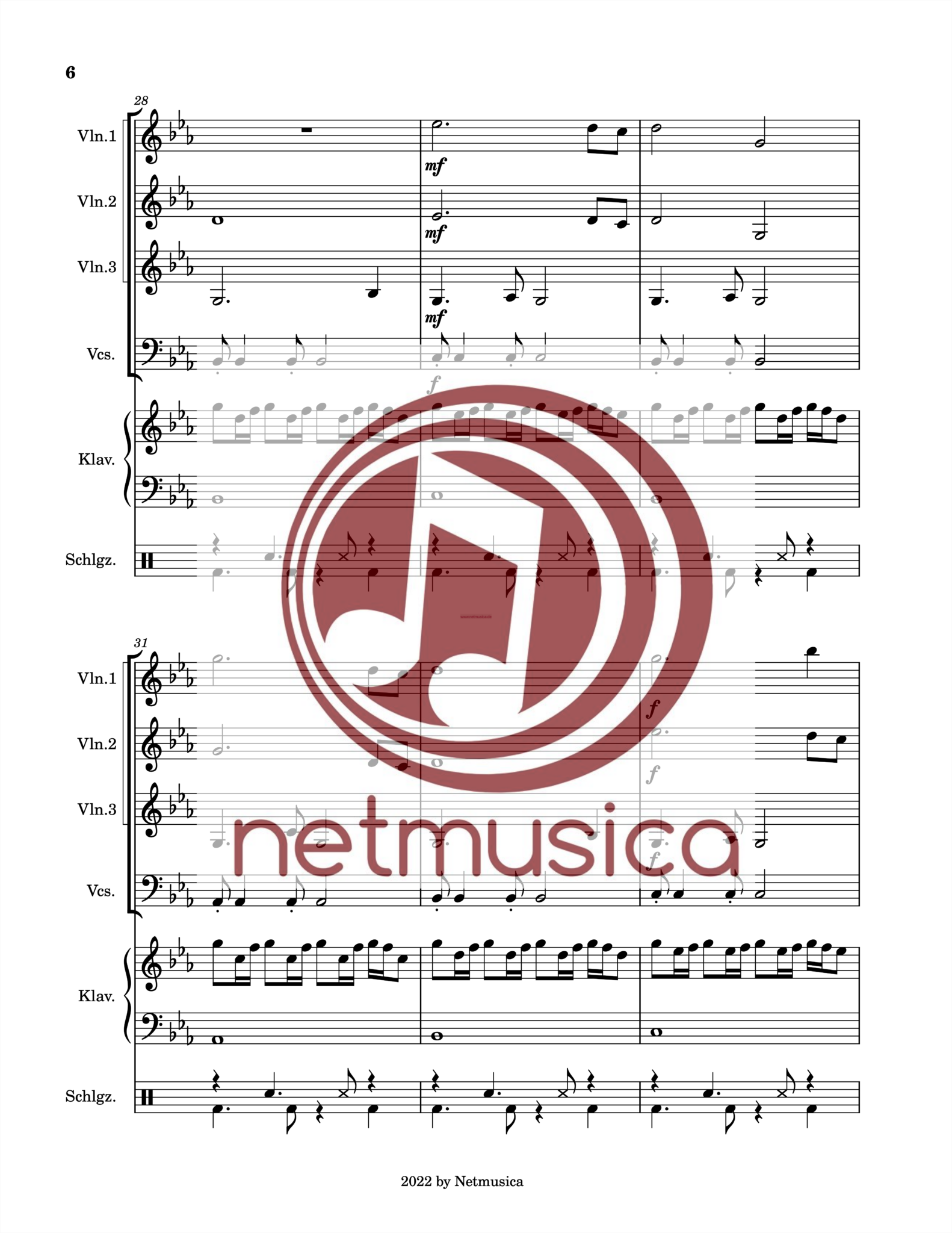 „Neptuns Garden“ für Streicher, Klavier und Schlagzeug (PDF) - Netmusica
